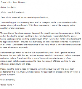 Store Manager Cover Letter Example for Job Applications - Learnist.org