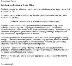Administrator Cover Letter Example - Learnist.org