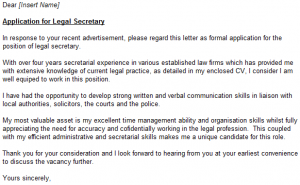 Legal Secretary Cover Letter Example - Learnist.org