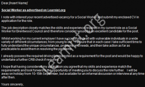 Social Worker Job Application Cover Letter Example - Learnist.org