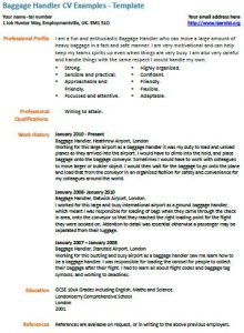 Baggage Handler CV Example - Learnist.org