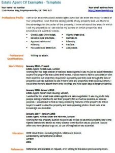 Estate Agent CV Example - Learnist.org