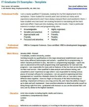 IT Graduate CV Example - Learnist.org