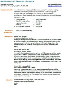 NVQ Assessor CV Example - Learnist.org