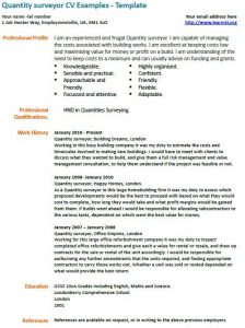 Quantity Surveyor CV Example - Learnist.org
