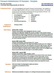 Transport Administrator CV Example - Learnist.org