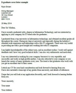 IT Graduate Cover Letter Example - Learnist.org