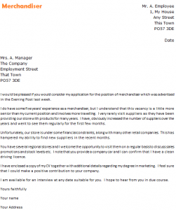 Merchandiser Cover Letter Example - Learnist.org