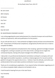Quantity Surveyor Cover Letter Example - Learnist.org