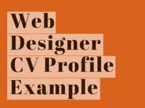 Web Designer CV Profile Example - Learnist.org