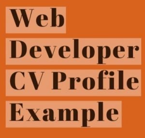 Web Developer CV Profile Example - Learnist.org