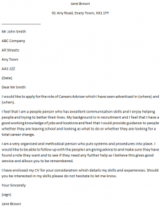 Career Adviser Job Application Cover Letter Example - Learnist.org